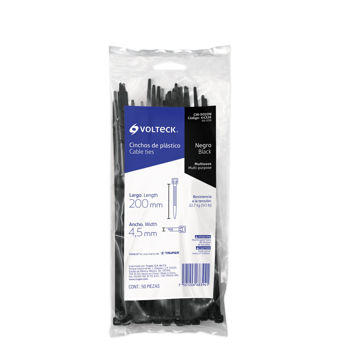 Cinchos negros 20cm extra grueso SKU:'44326 – Ferreplomería Avenida